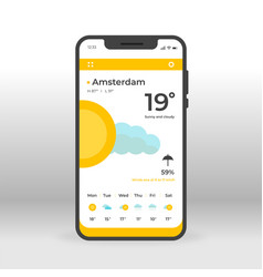 Blue weather information ui ux gui screen Vector Image