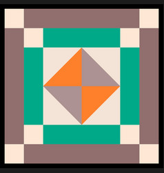 Barn quilt pattern amish patchwork design Vector Image