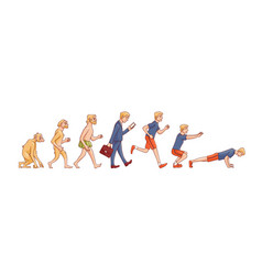 Cartoon of human evolution process progress Vector Image
