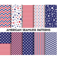 Red white and blue patriotic seamless pattern Vector Image