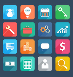 Colorful business icons set Royalty Free Vector Image