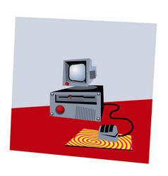 Classic computer from 1998 Royalty Free Vector Image