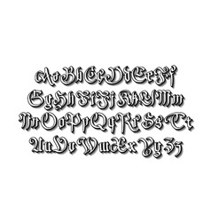 Blackletter gothic script hand-drawn font Vector Image