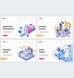 3d isometric user interface development Royalty Free Vector