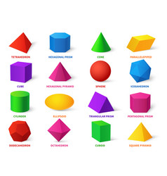 Realistic 3d basic shapes sphere shape Royalty Free Vector