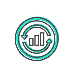 Data sorting icon with document sign Royalty Free Vector