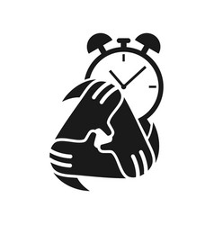 Stopwatch hand commitment teamwork together Vector Image