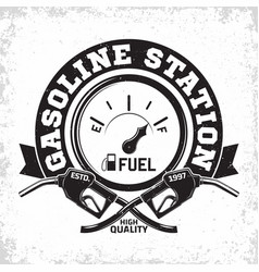 Vintage filling station emblem design Royalty Free Vector