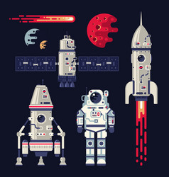 Cartoon cute mars planet isolated on white Vector Image