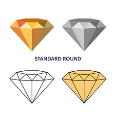 Standard round gem cut Royalty Free Vector Image
