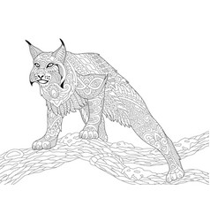 Entangle stylized wildcat Royalty Free Vector Image