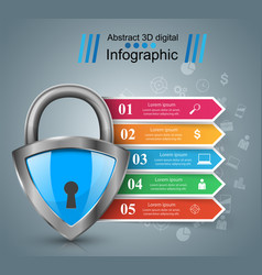 Key lock icon business infographic Royalty Free Vector Image