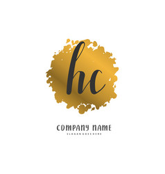 H c hc initial handwriting and signature logo Vector Image