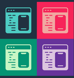 Pop art software web developer programming code Vector Image