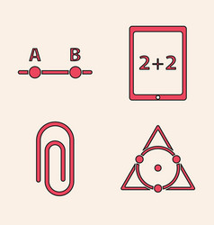 Set graph schedule chart diagram triangle math Vector Image