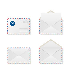Open international mail envelope with letter Vector Image
