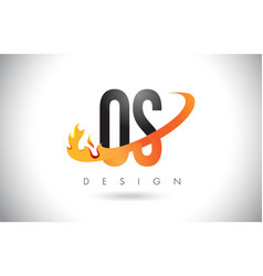 Ys y s letter logo with fire flames design and Vector Image