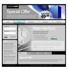 Gray website template 960 grid Royalty Free Vector Image