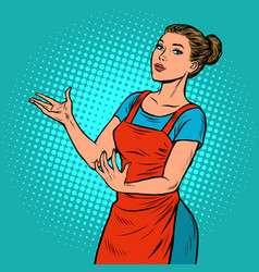 Woman pointing finger Royalty Free Vector Image