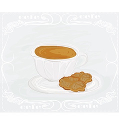 Cup of coffee with abstract design elements Vector Image