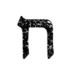 Hebrew letter Pei Shabby black font The Hebrew Vector Image