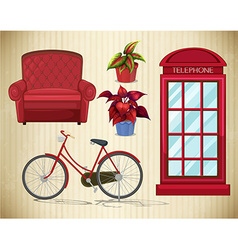 Bicycle with red frame Royalty Free Vector Image