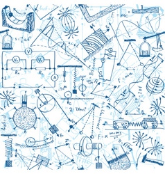 Physics doodles seamless pattern Royalty Free Vector Image