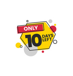 10 days left - colorful geometric countdown Vector Image
