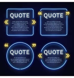 Realistic glowing shape neon quote frame isolated Vector Image