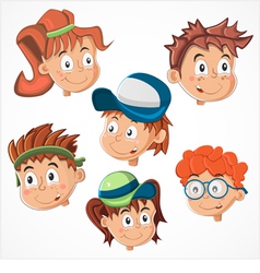 Blank frame with children faces Royalty Free Vector Image