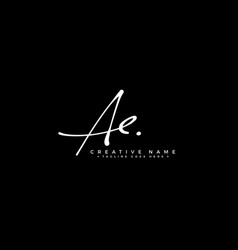 A e ae initial logo signature handwriting Vector Image