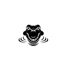 Alligator animal glyph crocodile symbol Royalty Free Vector