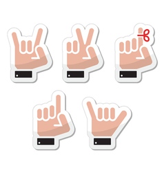 Hand signals Royalty Free Vector Image - VectorStock