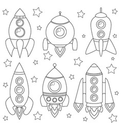 Rocket in space color numbers Royalty Free Vector Image