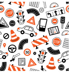 Seamless pattern with icons for baby boy Vector Image