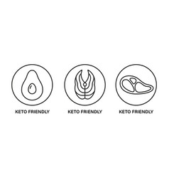 Keto friendly stamp healthy eating ketogenic Vector Image