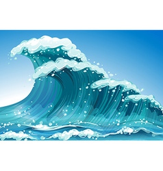 Ocean waves raging sea water wave vintage storm Vector Image