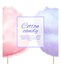 Cotton candy banner with sweet floss spun sugar Vector Image