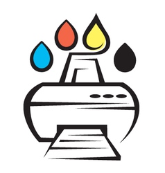 Logo or printer repair icon Royalty Free Vector Image