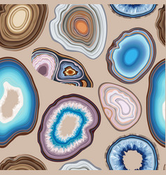 Seamless pattern with geode and agate cuts Vector Image