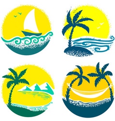 Beach design elements Royalty Free Vector Image