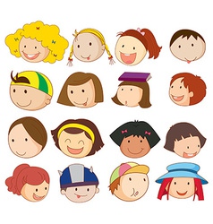 Six different faces Royalty Free Vector Image - VectorStock