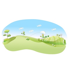 Rolling Landscape and Sky Royalty Free Vector Image