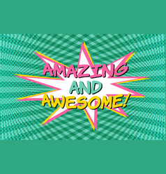 Comic amazing wording template Royalty Free Vector Image