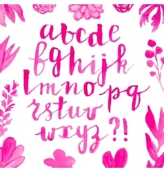 Watercolor Alphabet - ABC Painted Letters U-Z Vector Image