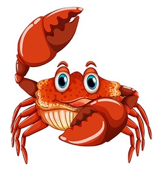 Cartoon happy crab isolated on white background Vector Image