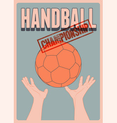 Handball championship vintage grunge style poster Vector Image