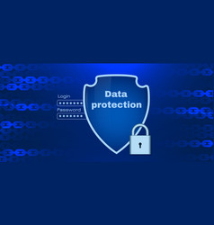 Data security abstract background with shield Vector Image