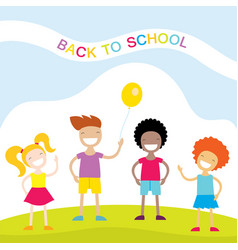 Happy kids back to school Royalty Free Vector Image
