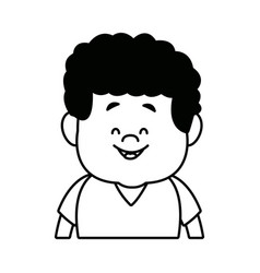 Portrait young boy cartoon person front view Vector Image